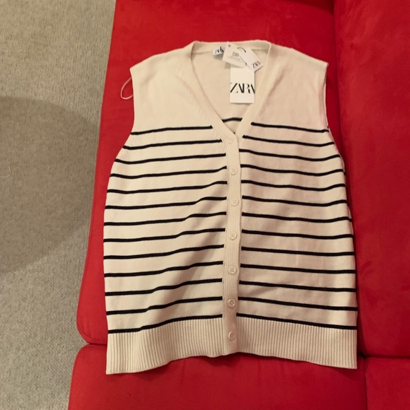 Zara | Sweaters | Zara Striped Knit Vest | Poshmark